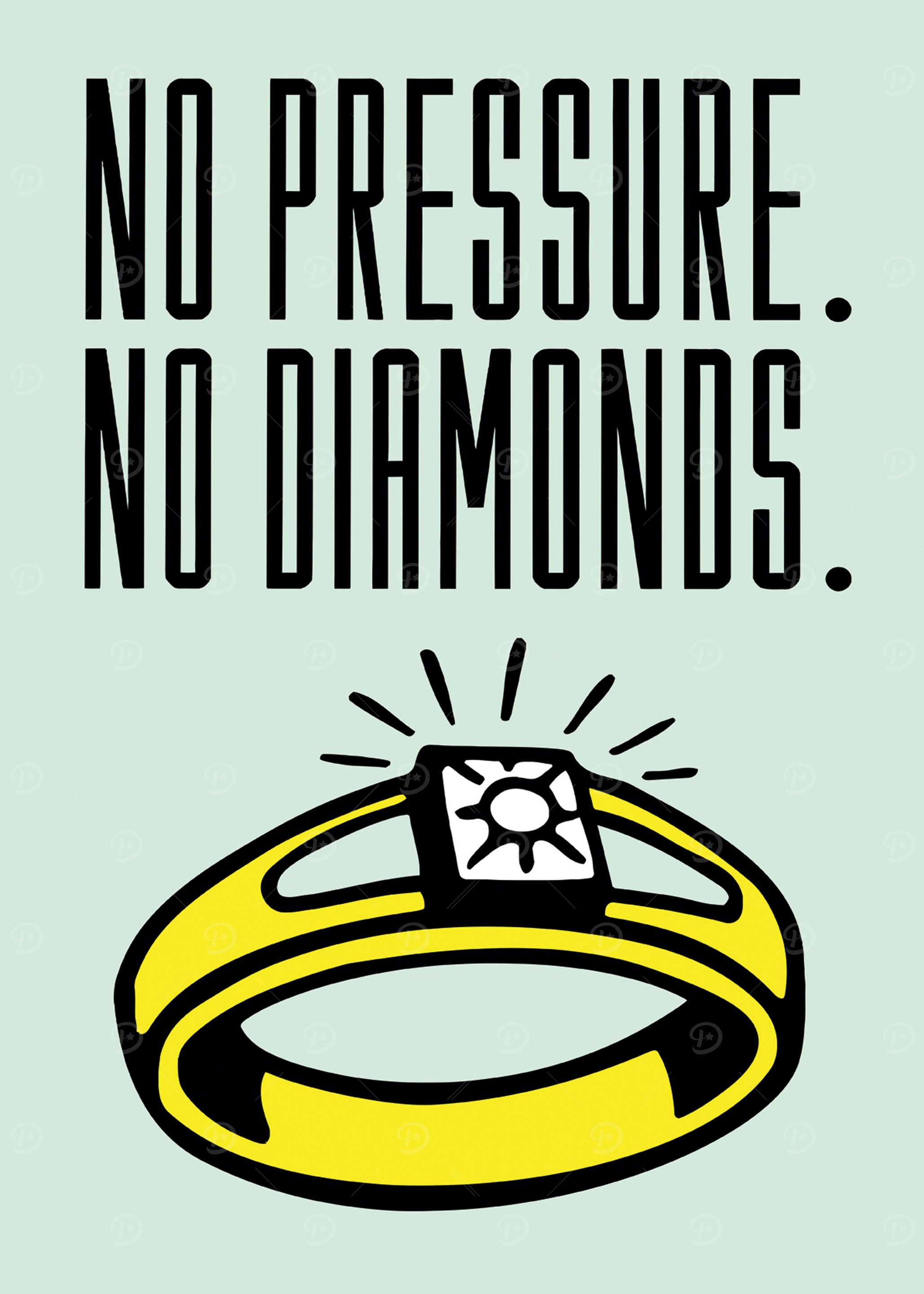 'No Pressure No Diamonds' Poster, picture, metal print, paint by Design ...
