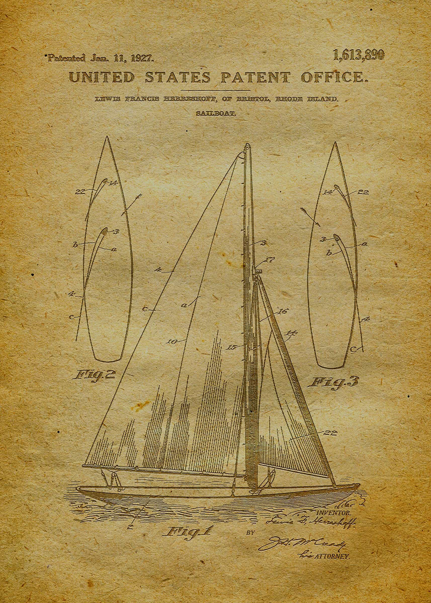 'Herreshoff Sail Boat Pa' Poster, picture, metal print, paint by Gloria ...