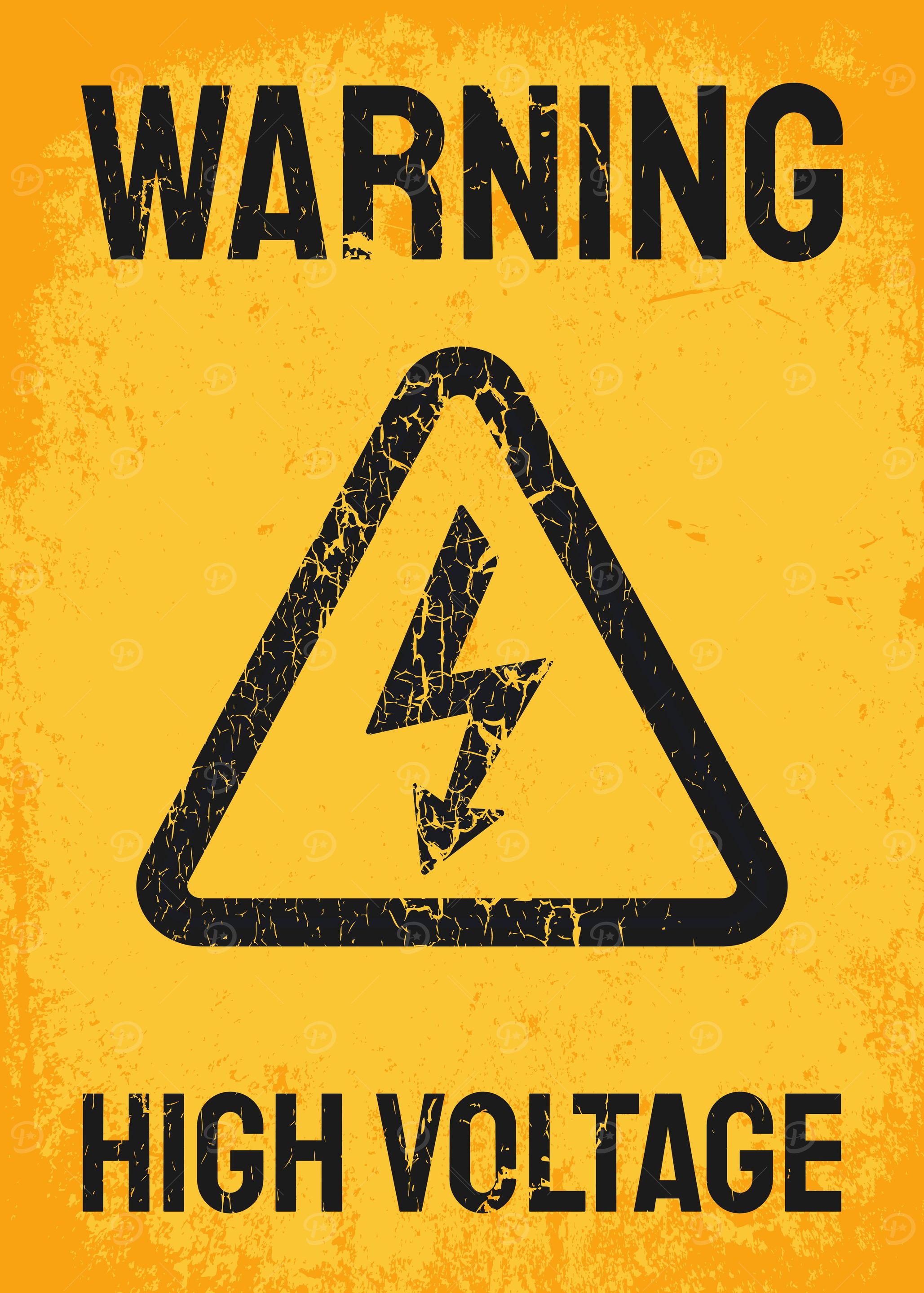'Warning High Voltage Sign' Poster, picture, metal print, paint by ...