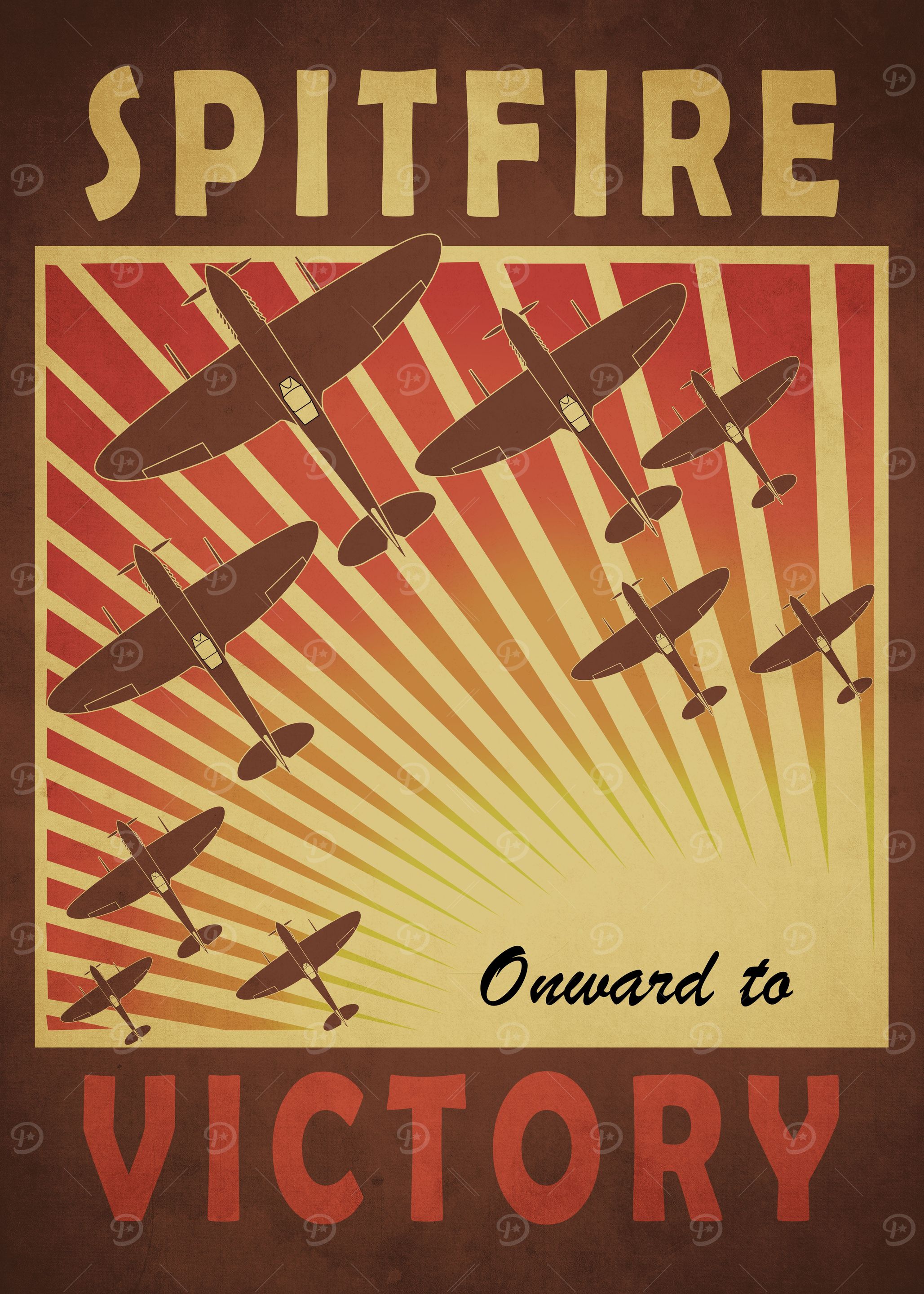 'Spitfire Onward To Victory' Poster, picture, metal print, paint by ...