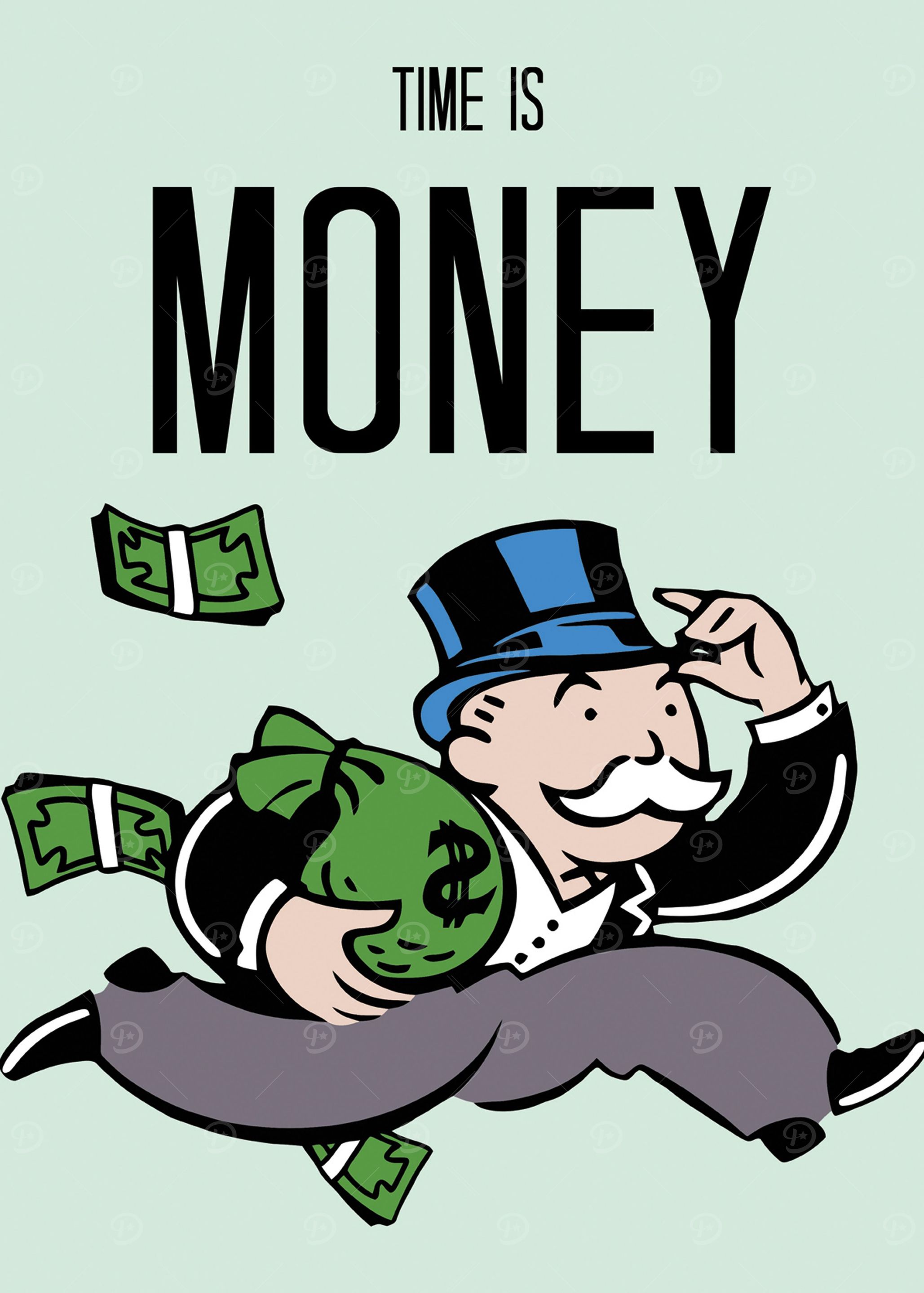 'Time Is Money' Poster, picture, metal print, paint by Design House ...