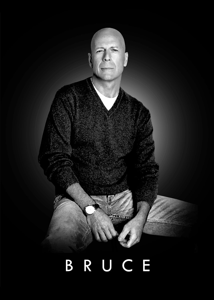 'Bruce Willis' Poster, picture, metal print, paint by Bo Kev | Displate