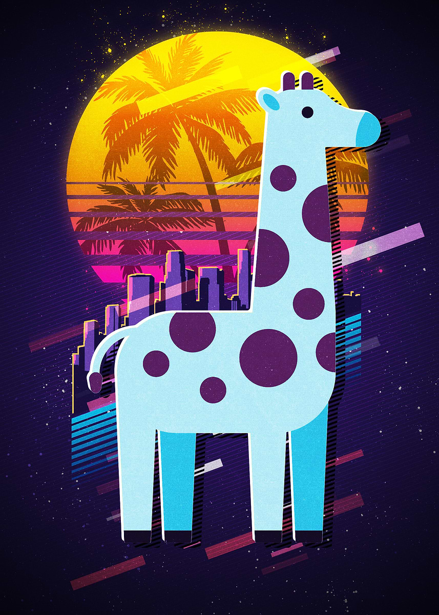 'Giraffe animal ' Poster, picture, metal print, paint by Japanc Apula ...