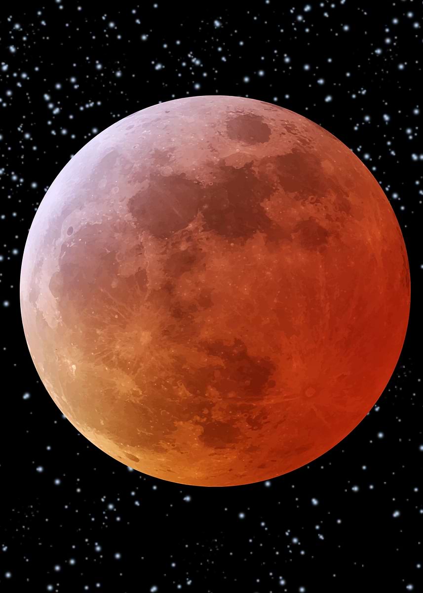 'moon red ' Poster, picture, metal print, paint by luigi diamanti ...