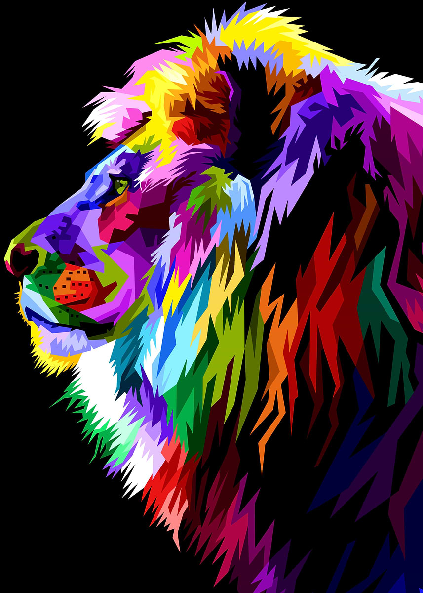 'Lion Colour' Poster, picture, metal print, paint by Motivation ManiaC ...