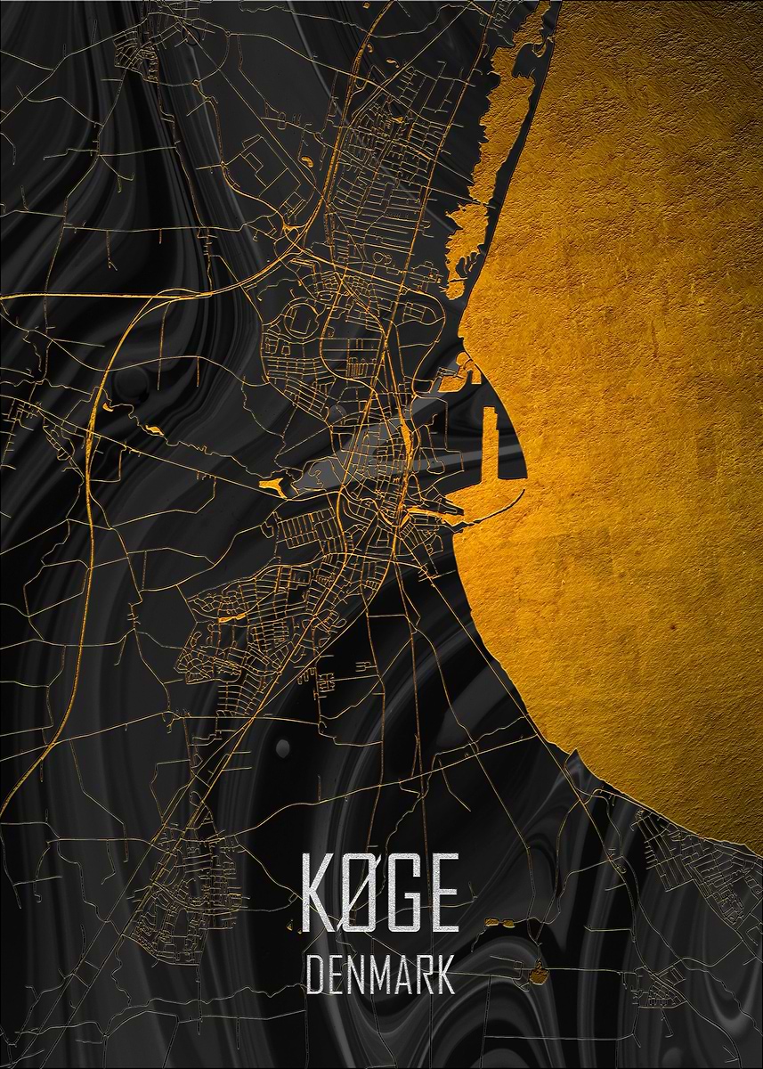 'Koge Denmark' Poster, picture, metal print, paint by Coconut Sorbet ...