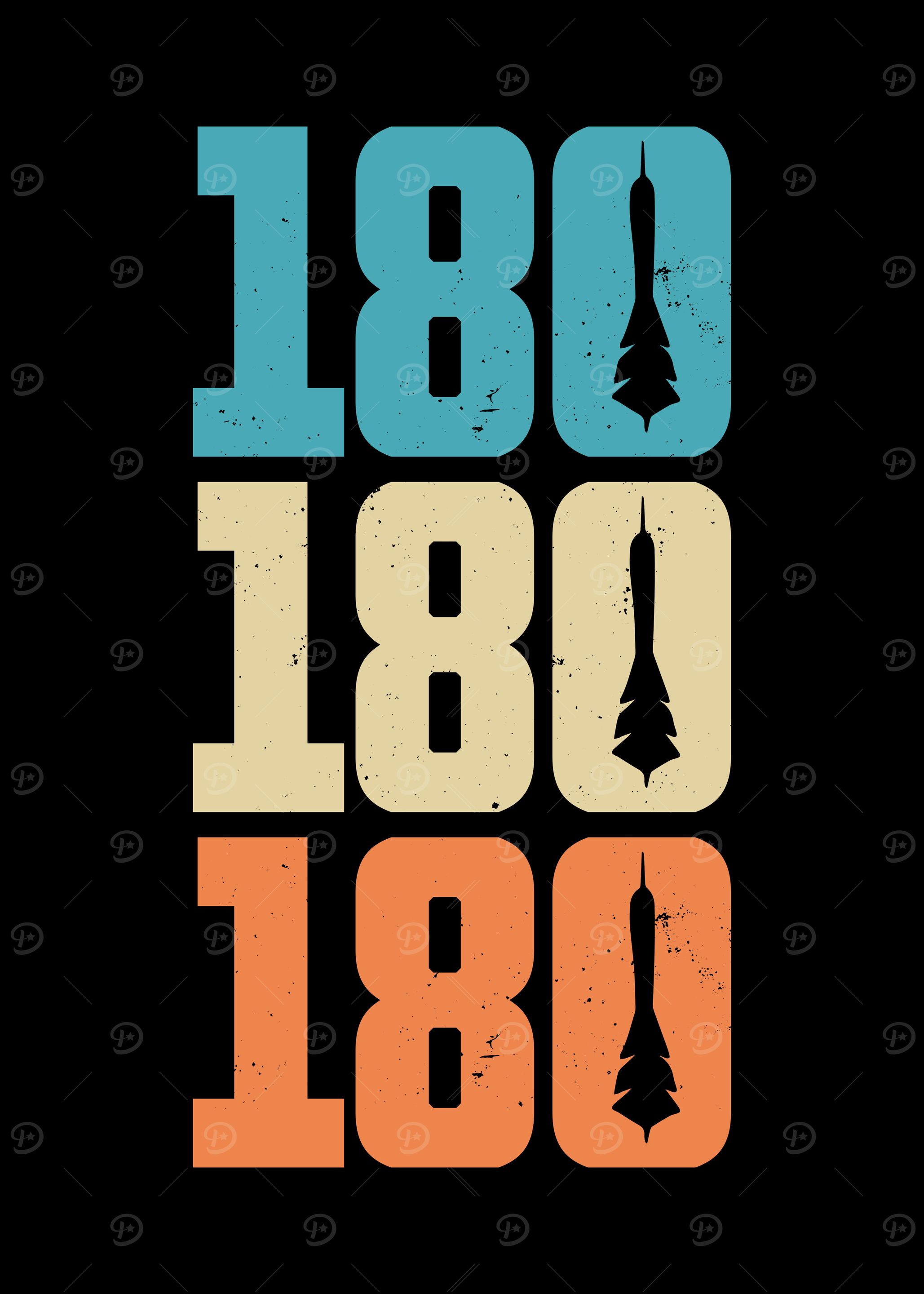 '180 Retro Darts Gift Dart' Poster, picture, metal print, paint by Phil ...