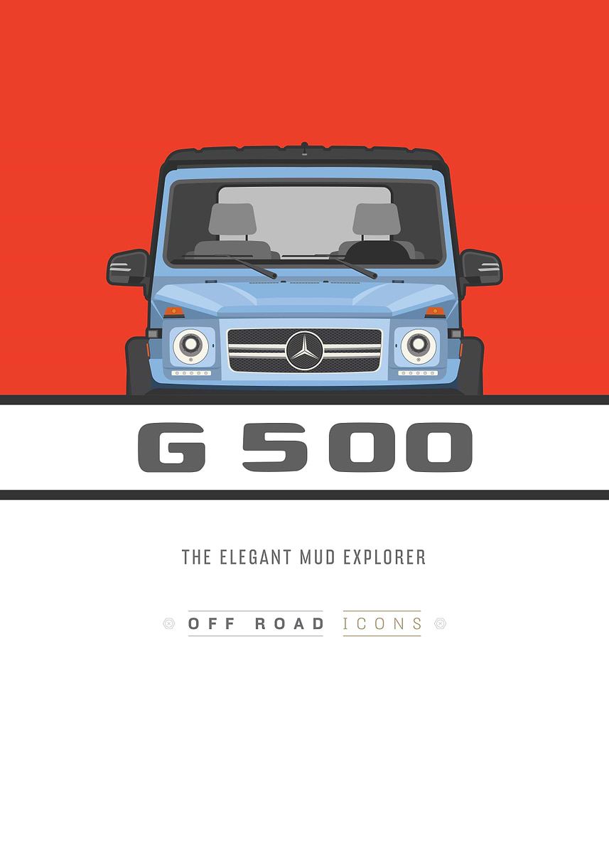 'G500 Blue and red' Poster, picture, metal print, paint by Off Road ...