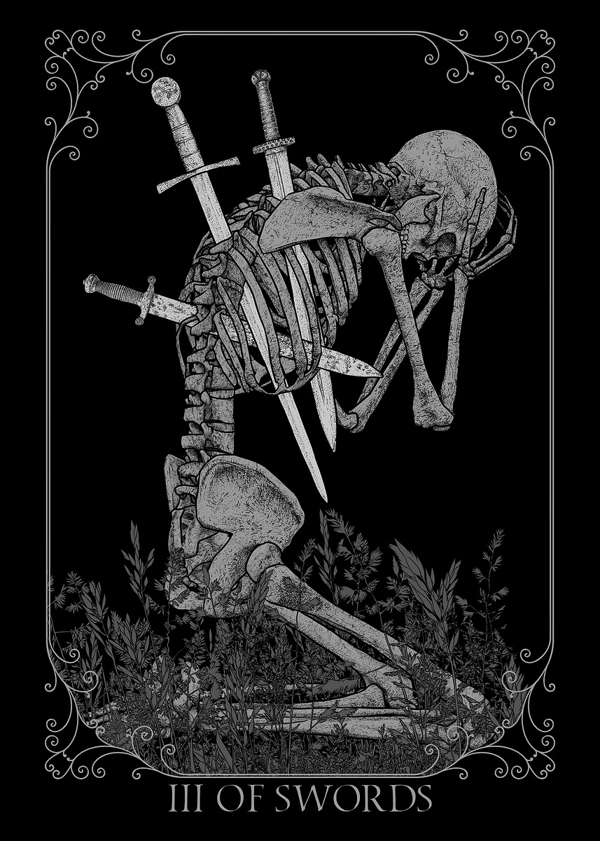 'three of swords' Poster, picture, metal print, paint by king namu ...