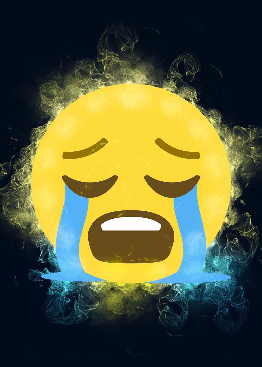'cry emoji crying' Poster, picture, metal print, paint by The Bright ...