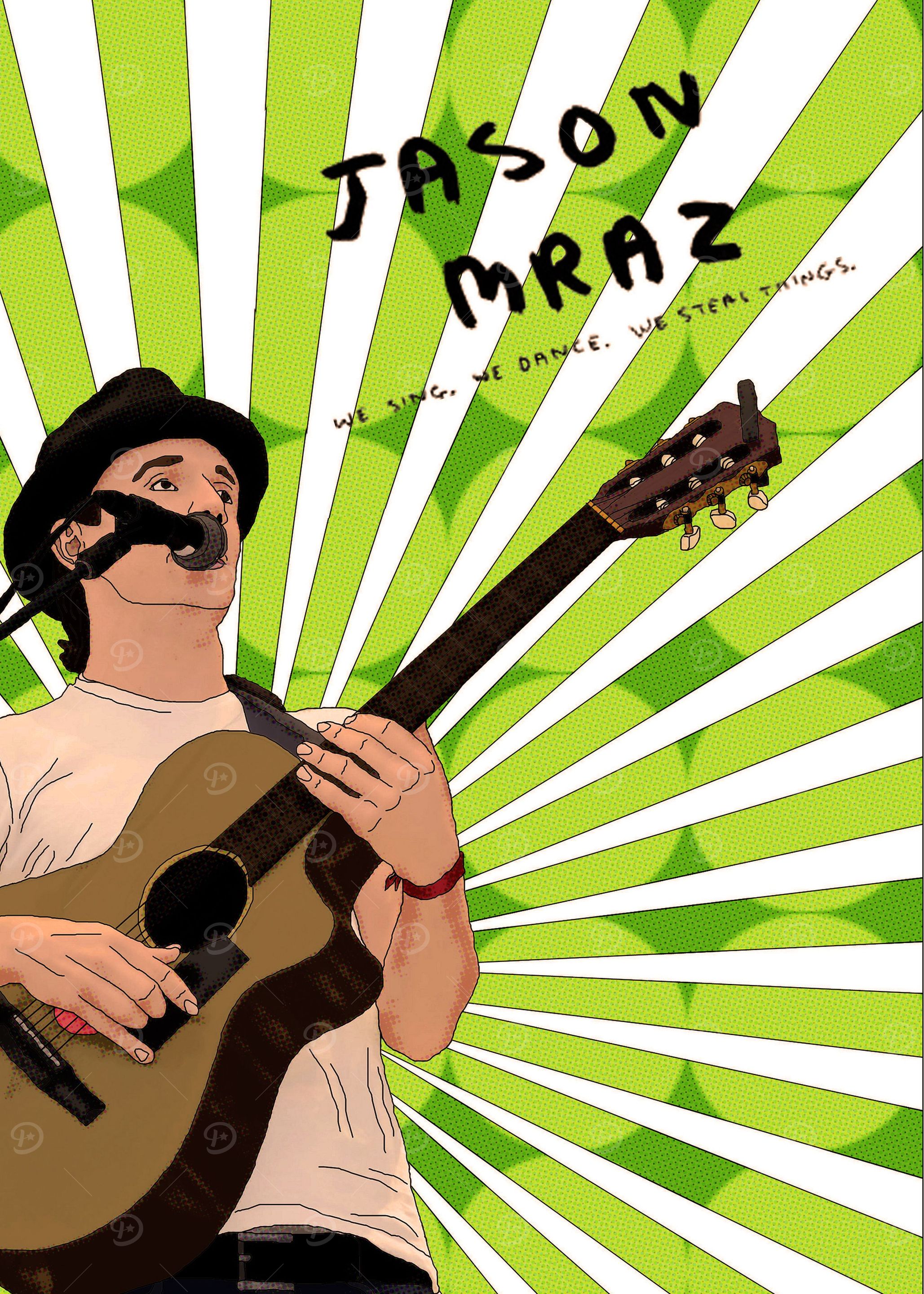 'jason mraz' Poster, picture, metal print, paint by Red Star | Displate
