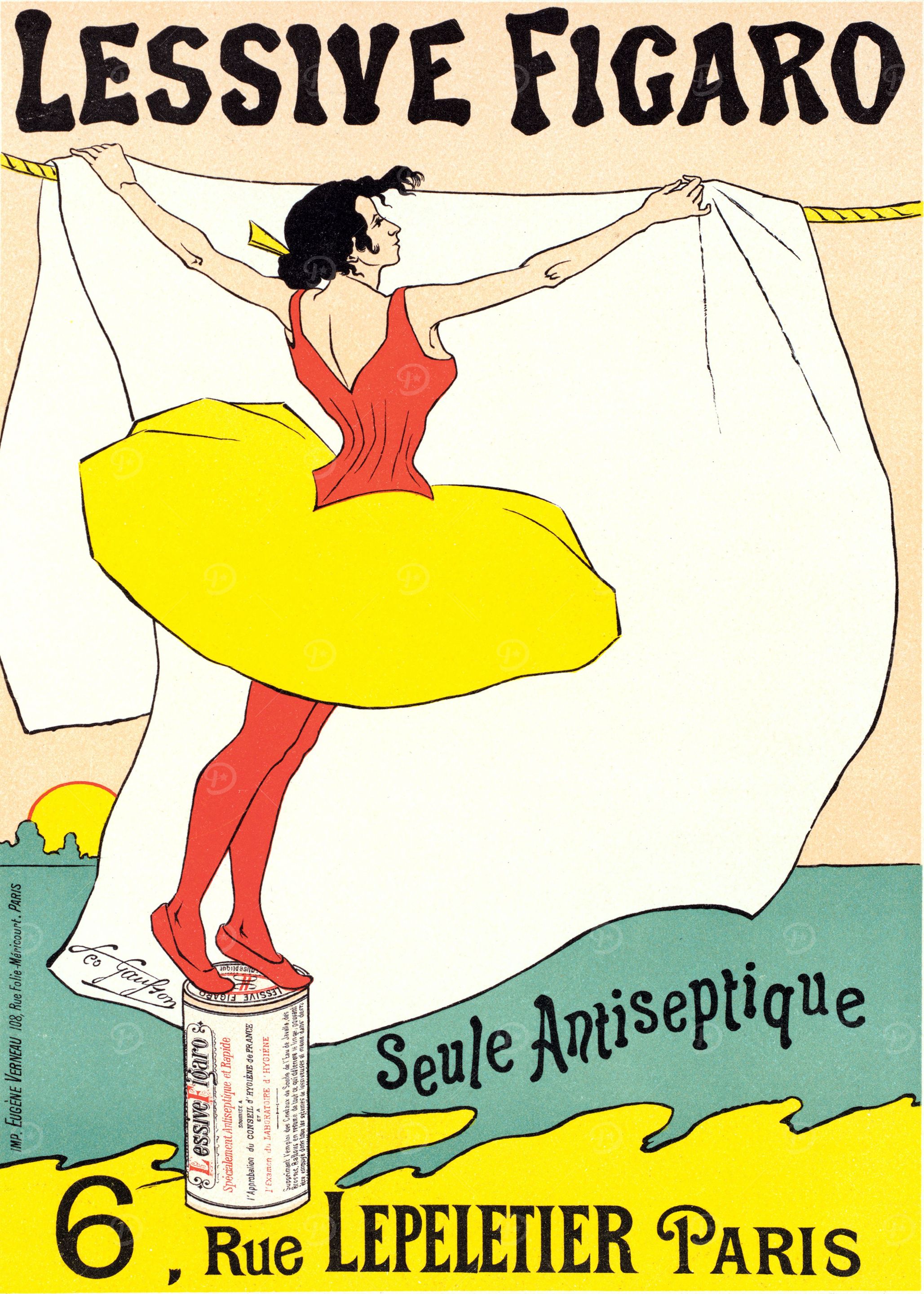 'Lessive Figaro' Poster, picture, metal print, paint by Drama Poster ...