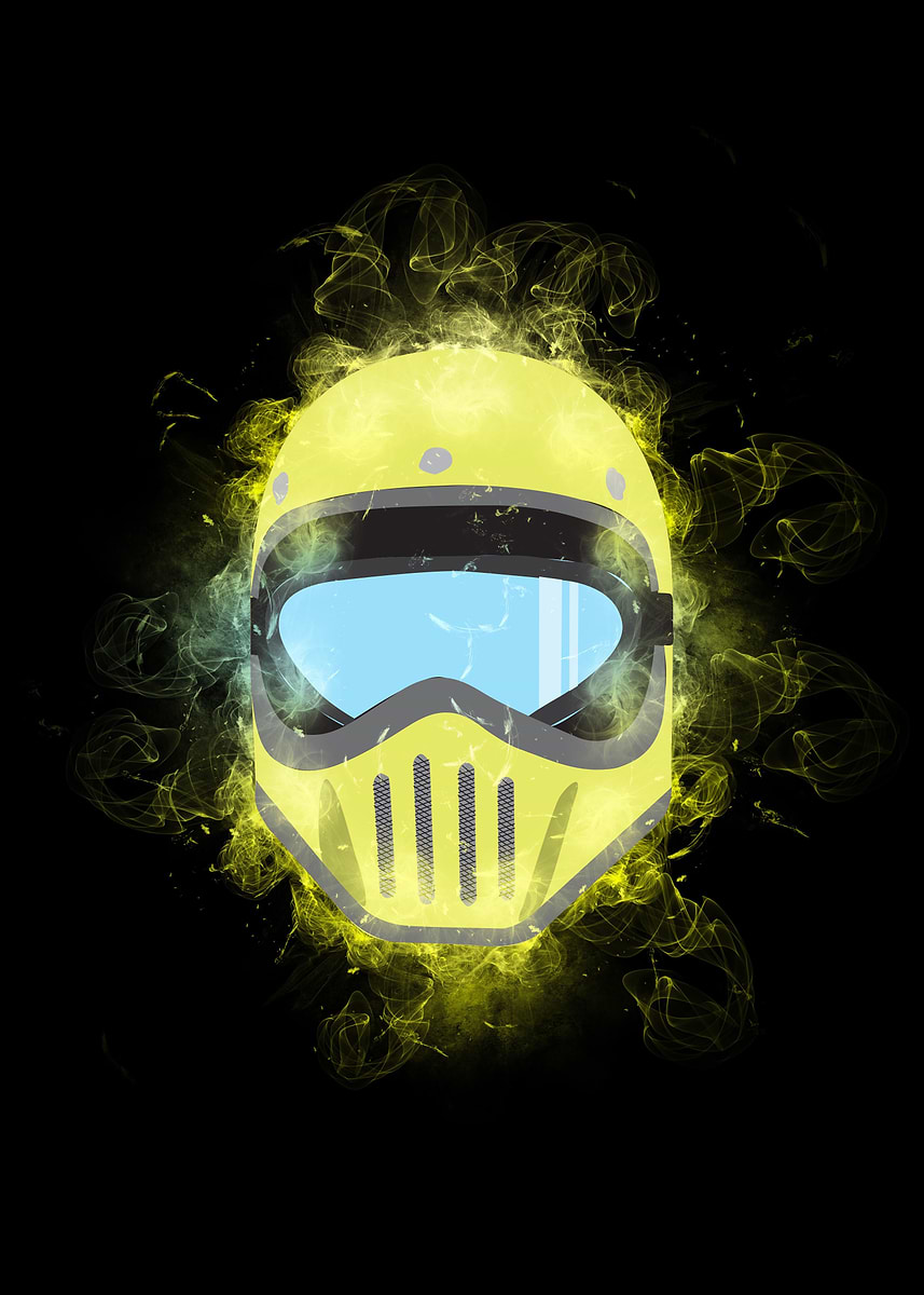 'retro helmet helm cakil ' Poster, picture, metal print, paint by The ...
