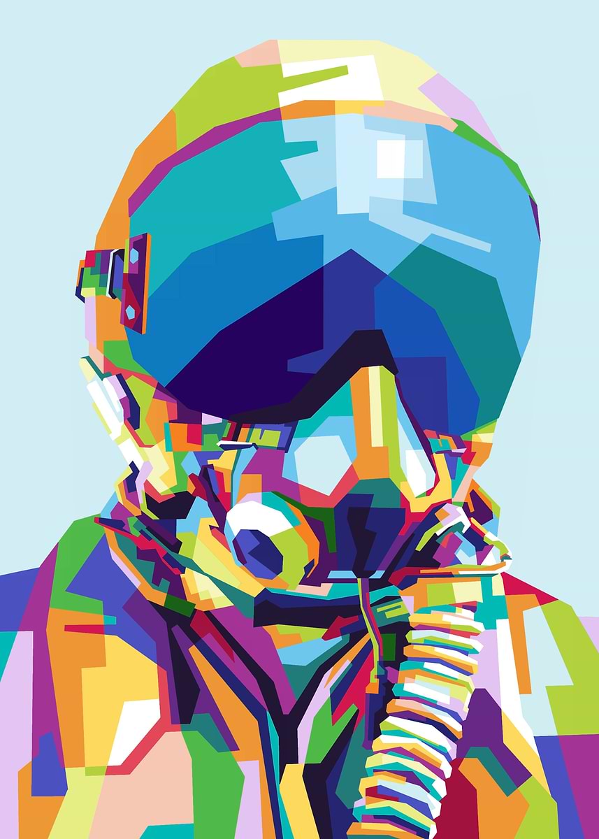 'Jet Fighter Pilot in Wpap' Poster, picture, metal print, paint by ...