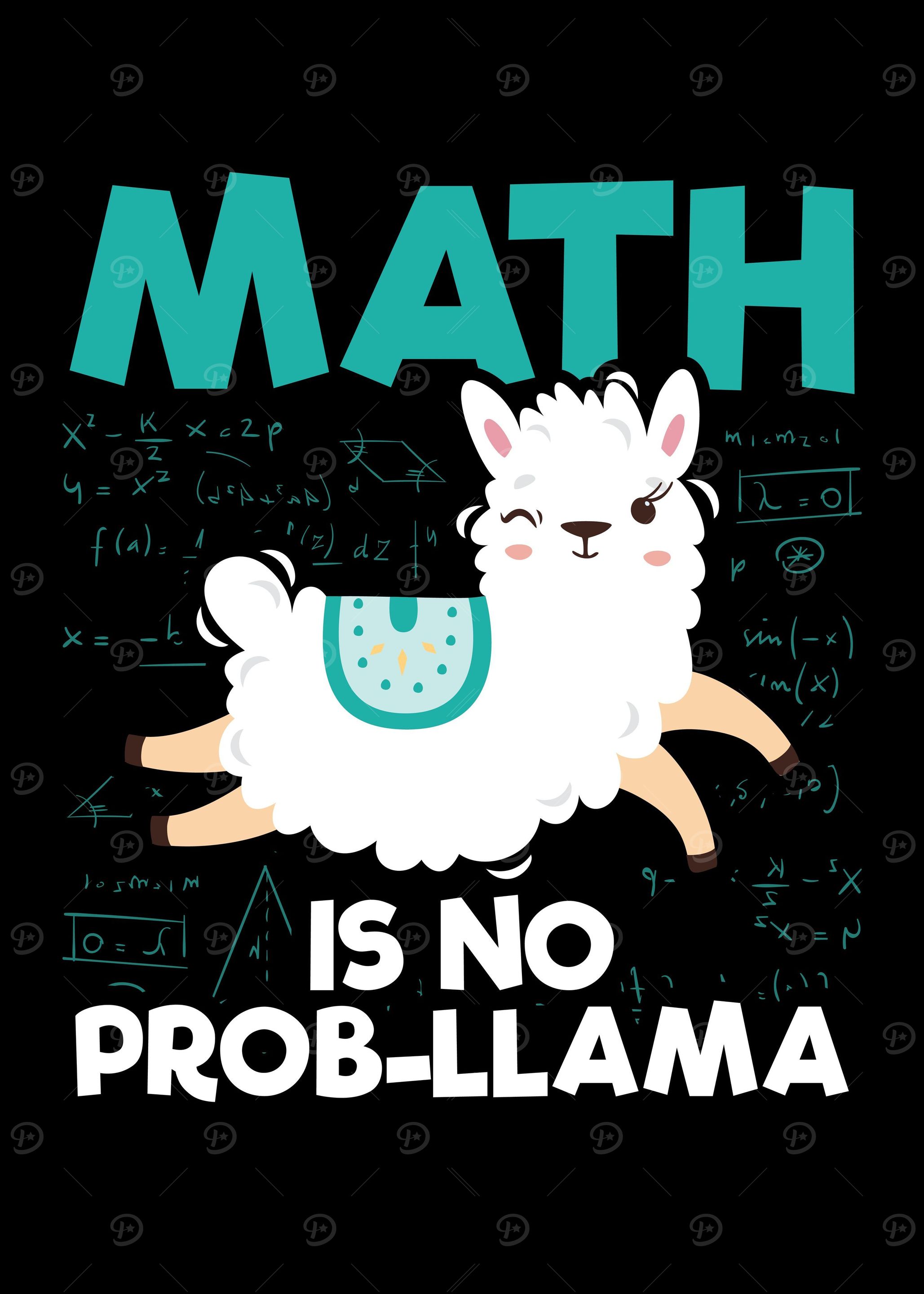 'Math Llama Teacher Gifts' Poster, picture, metal print, paint by TW ...