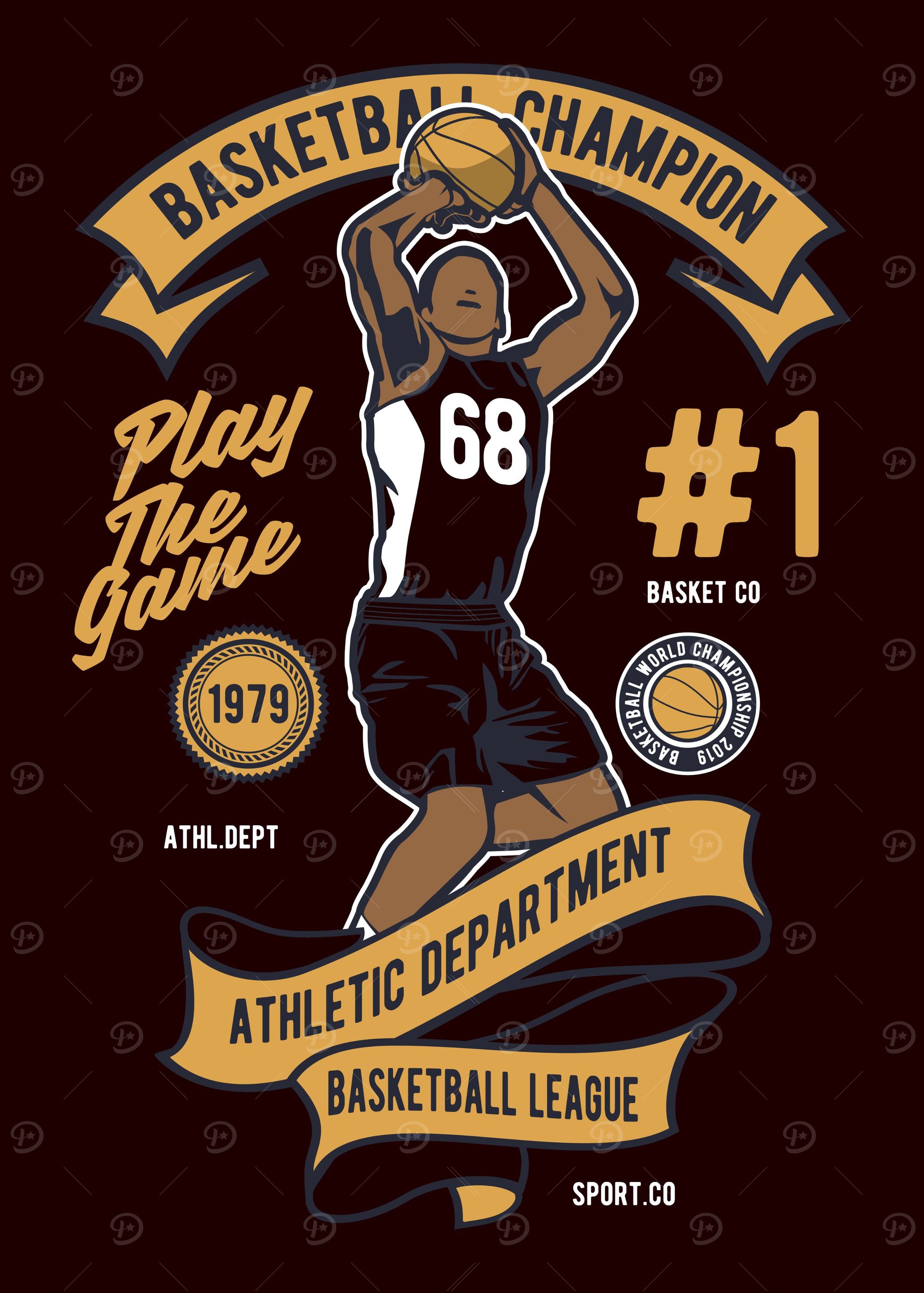 'Basketball Champ VIntage' Poster, picture, metal print, paint by Tim ...