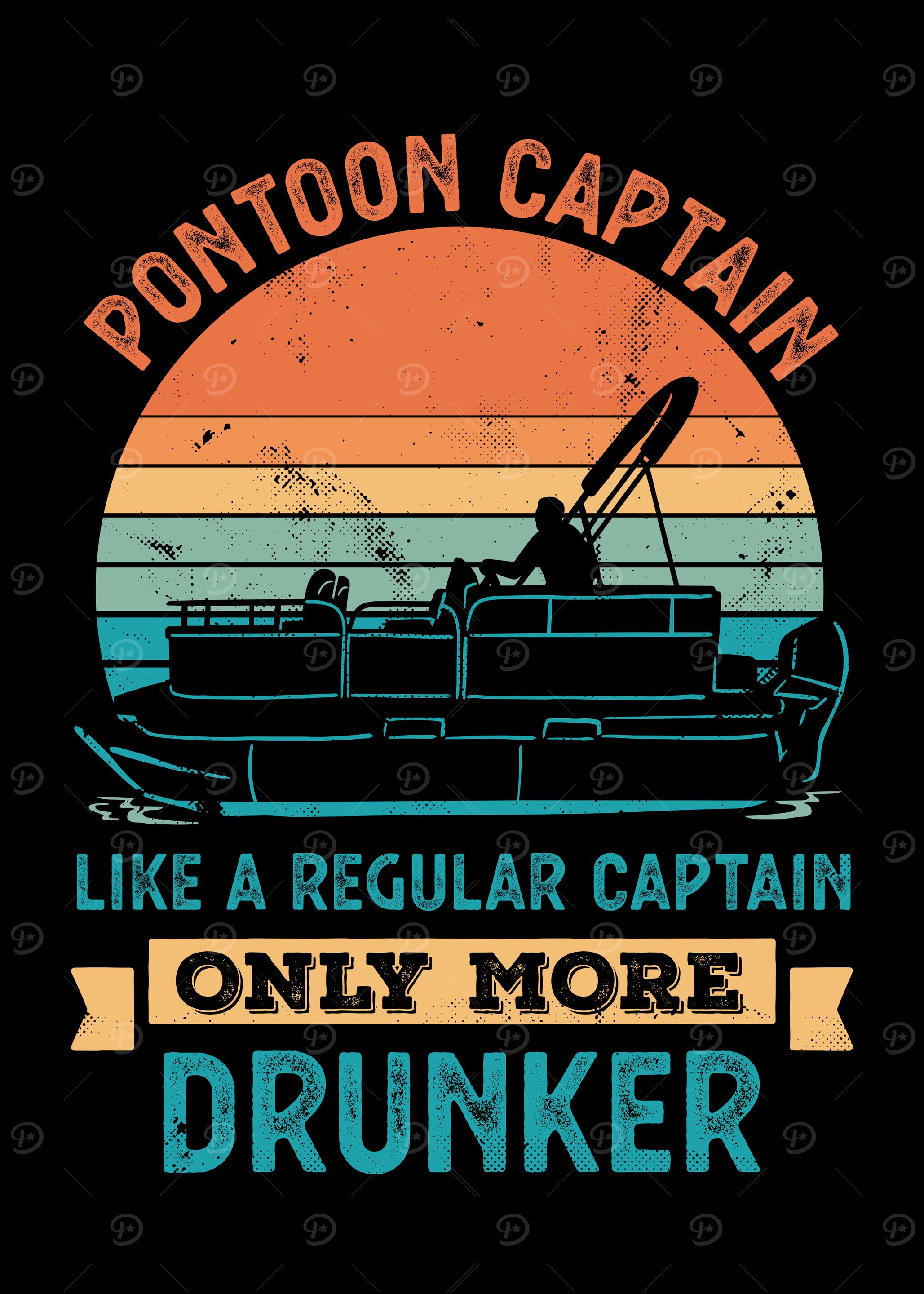 'Funny pontoon Captain Gift' Poster, picture, metal print, paint by ...
