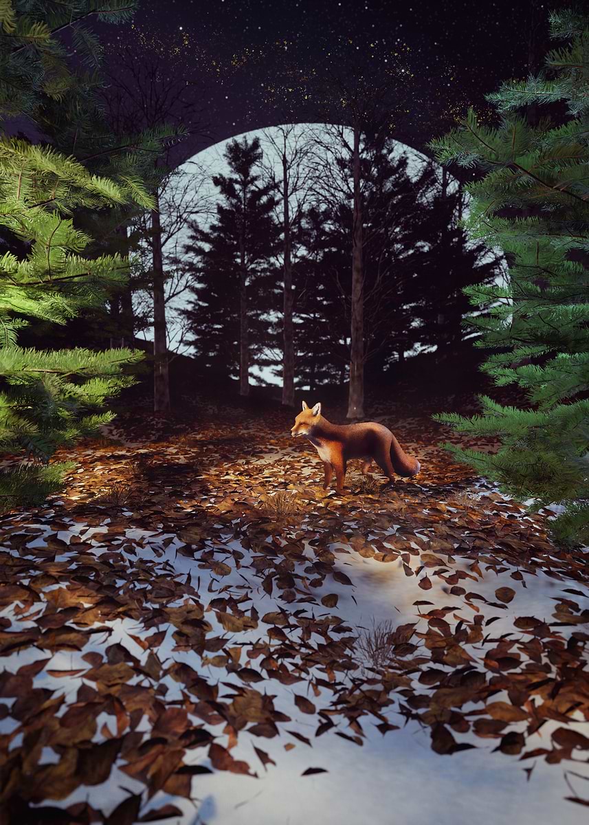 'Winter Fox' Poster, picture, metal print, paint by SpaceFrog Designs ...