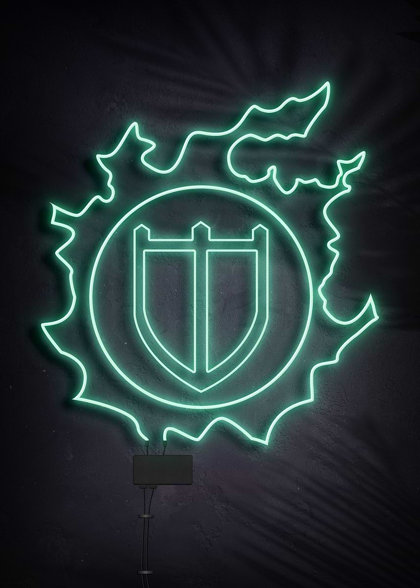 'Final Fantasy XIV PLD Neon' Poster, picture, metal print, paint by Ze ...
