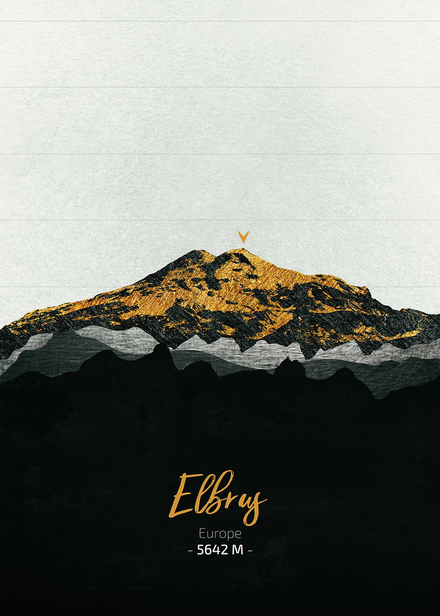 'Elbrus' Poster, picture, metal print, paint by Tobias Roetsch | Displate