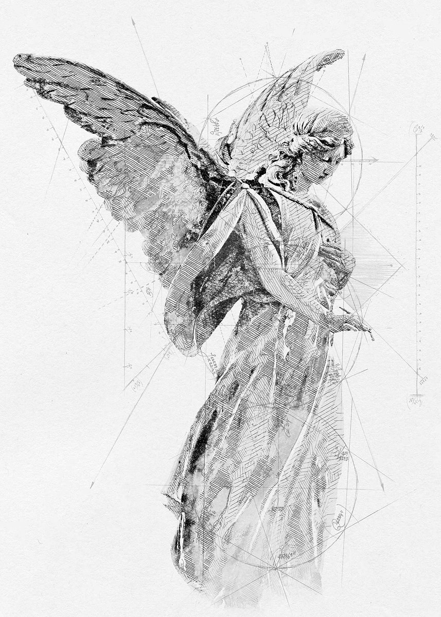 'Angel Sketch' Poster, picture, metal print, paint by Plim | Displate