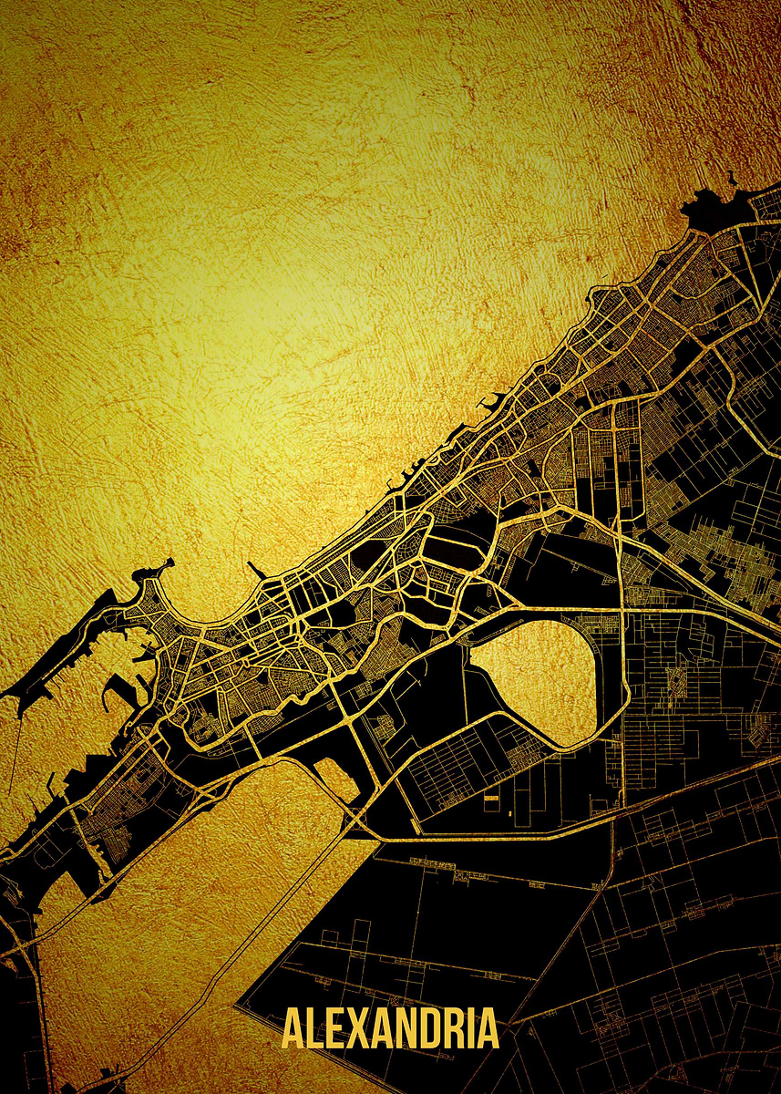 'Alexandria gold map' Poster, picture, metal print, paint by LUNGHISTE ...