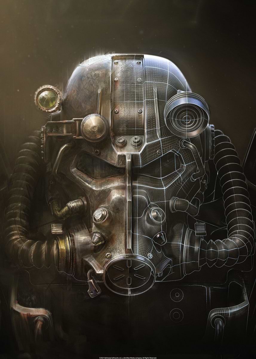 'Helmet' Poster, picture, metal print, paint by Fallout | Displate