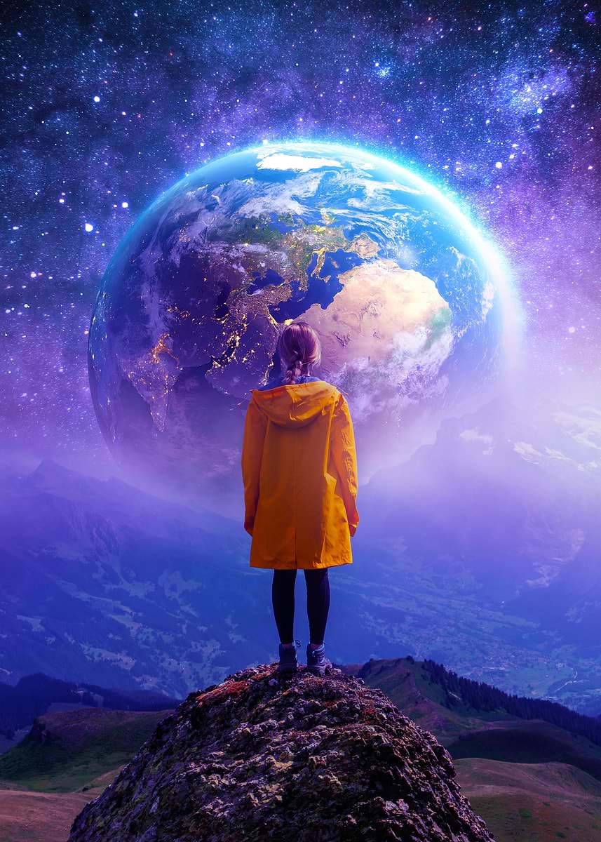 'Hello Earth' Poster, picture, metal print, paint by Mabelle Elise ...
