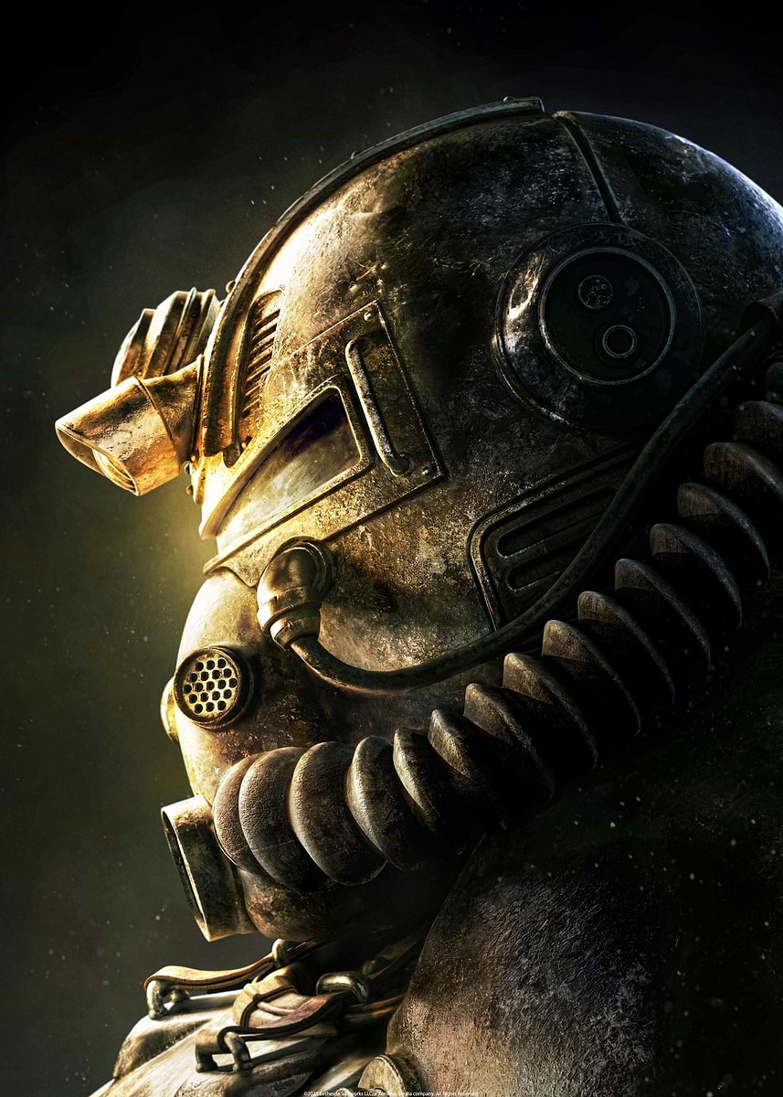 'T51 Helmet' Poster, picture, metal print, paint by Fallout | Displate
