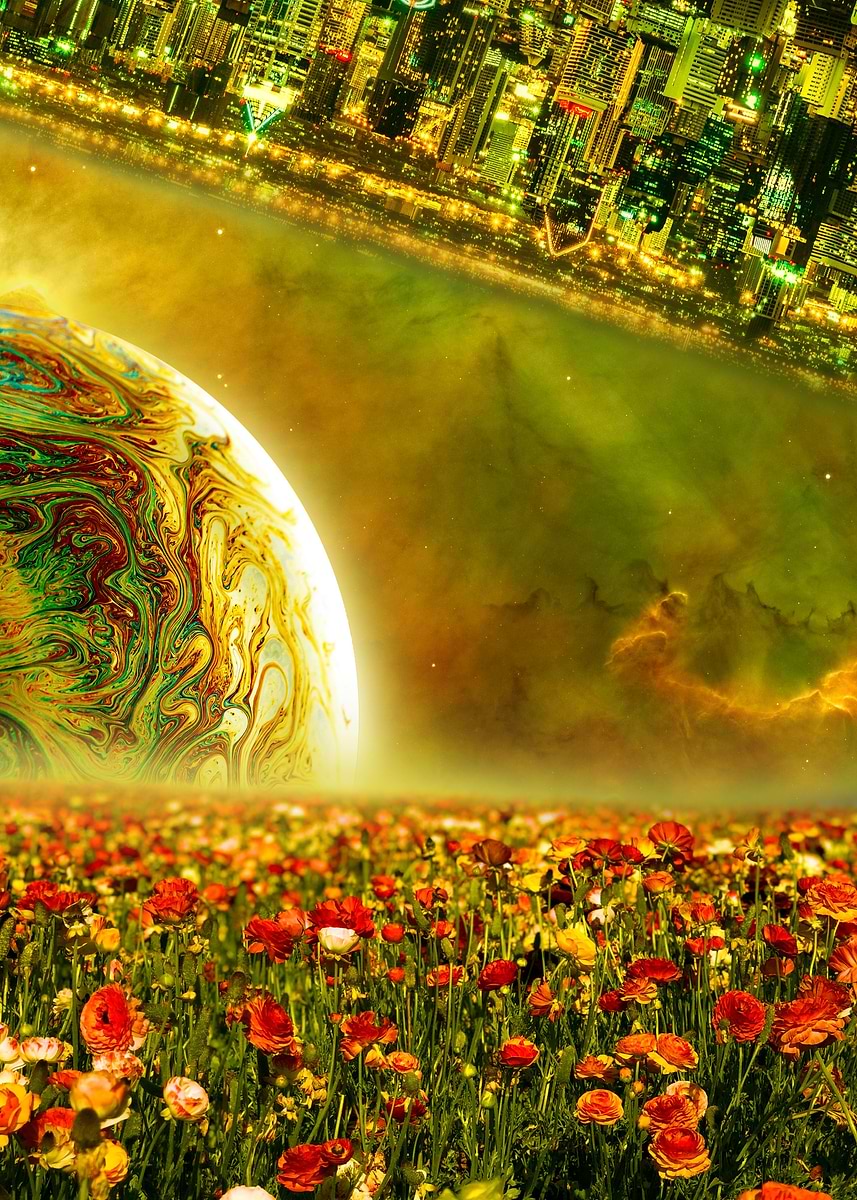 'The Field' Poster, picture, metal print, paint by Saufa Haqqi | Displate