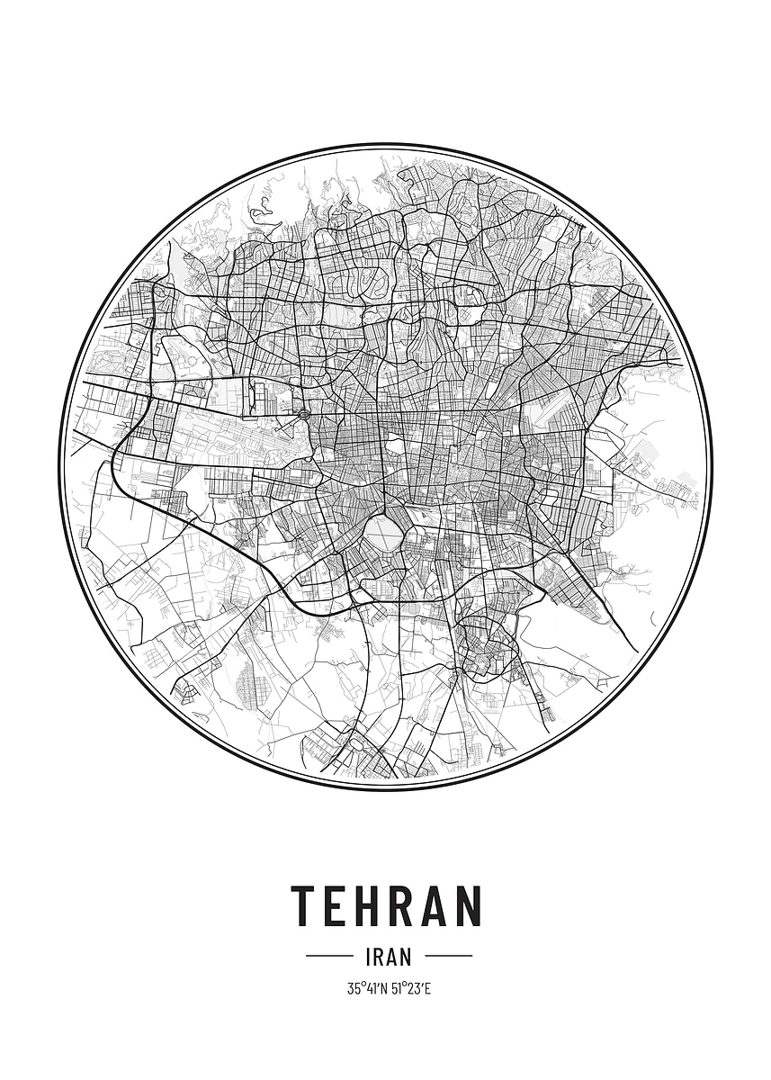'Tehran Iran' Poster, picture, metal print, paint by Designersen | Displate