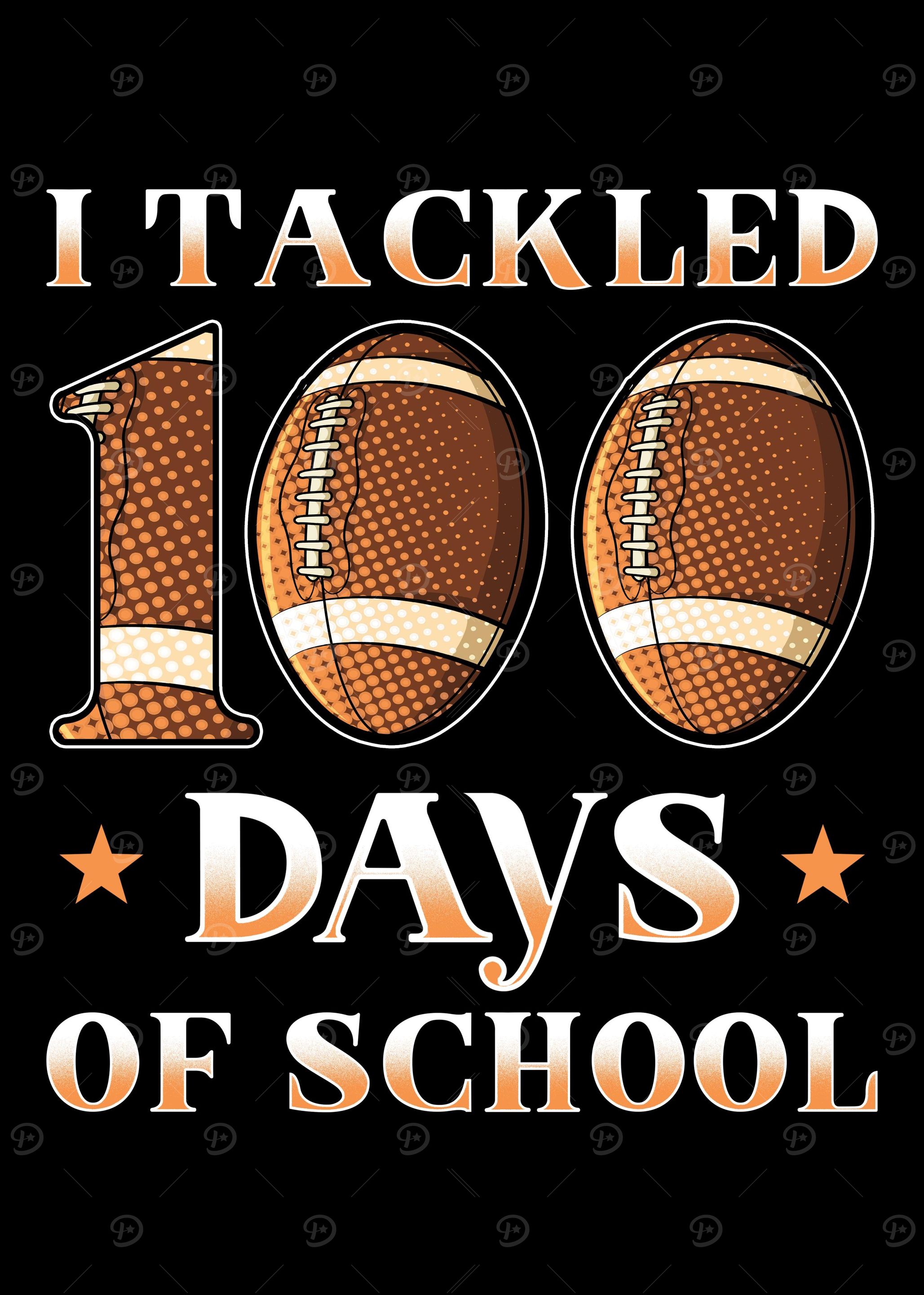 '100 Days School Football' Poster, picture, metal print, paint by ...