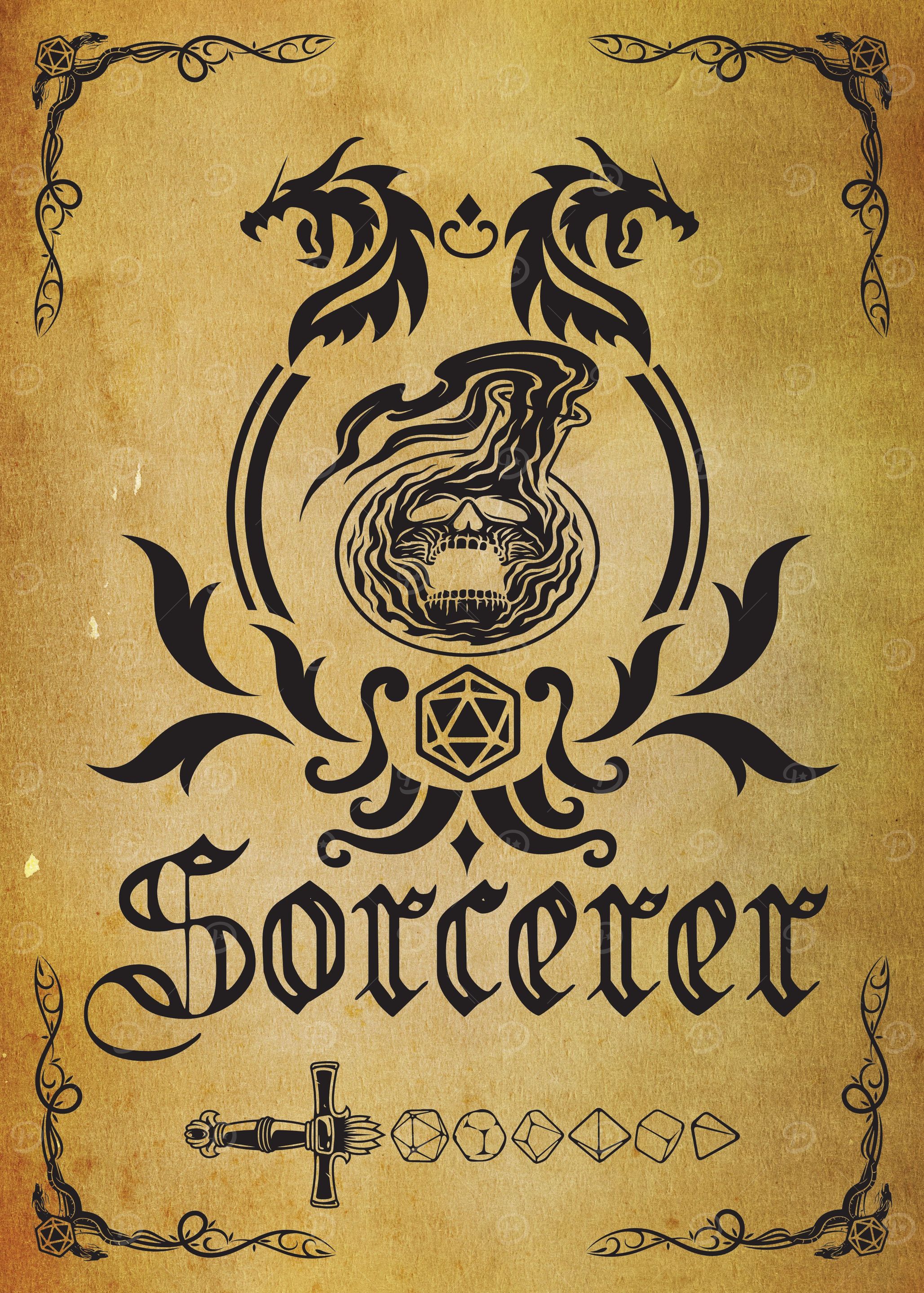 'SORCERER RPG CHARACTER' Poster, picture, metal print, paint by ...