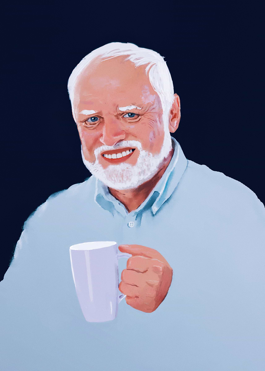 'Hide the pain Harold' Poster, picture, metal print, paint by Mashz ...