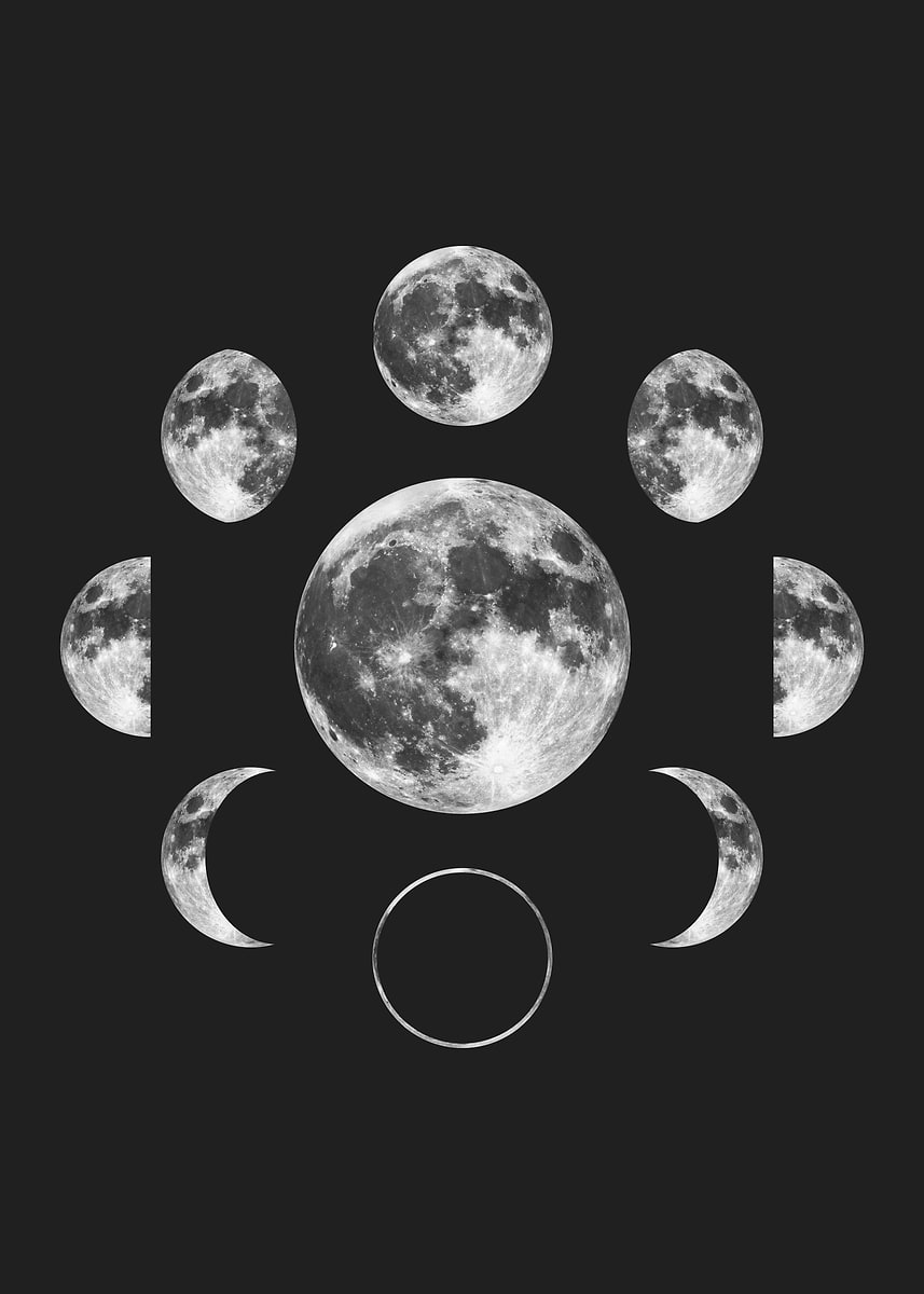 'Moon' Poster, picture, metal print, paint by SplashDesign | Displate