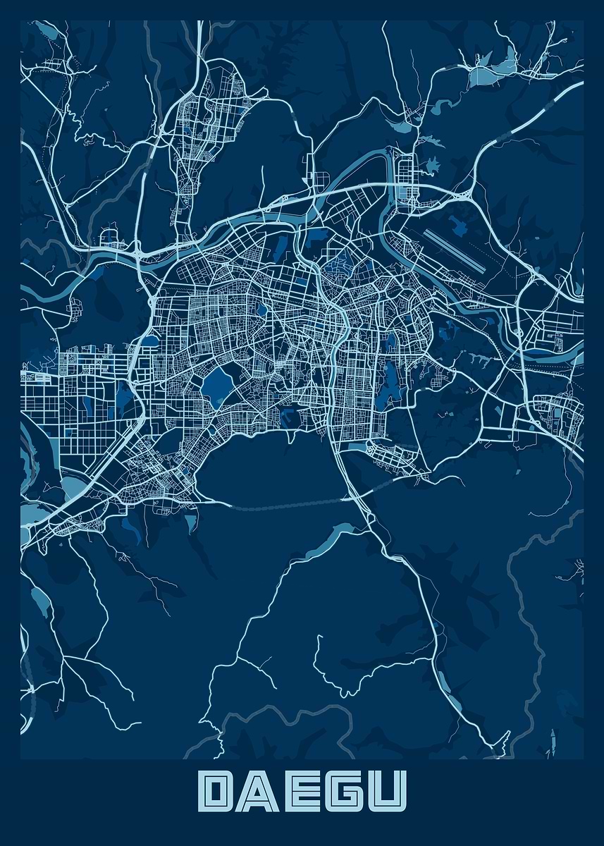 'Daegu Peace City Map' Poster, picture, metal print, paint by Tien ...