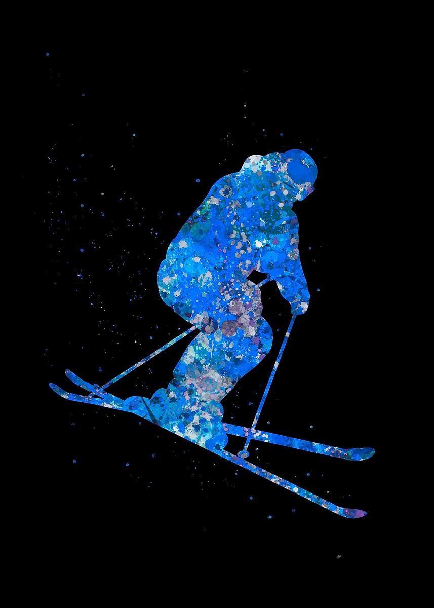 'Ski blue art' Poster, picture, metal print, paint by Mikazuki | Displate
