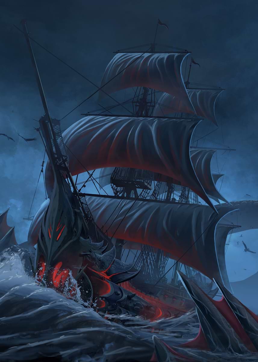 'Sea Devil' Poster, picture, metal print, paint by Panjoool | Displate