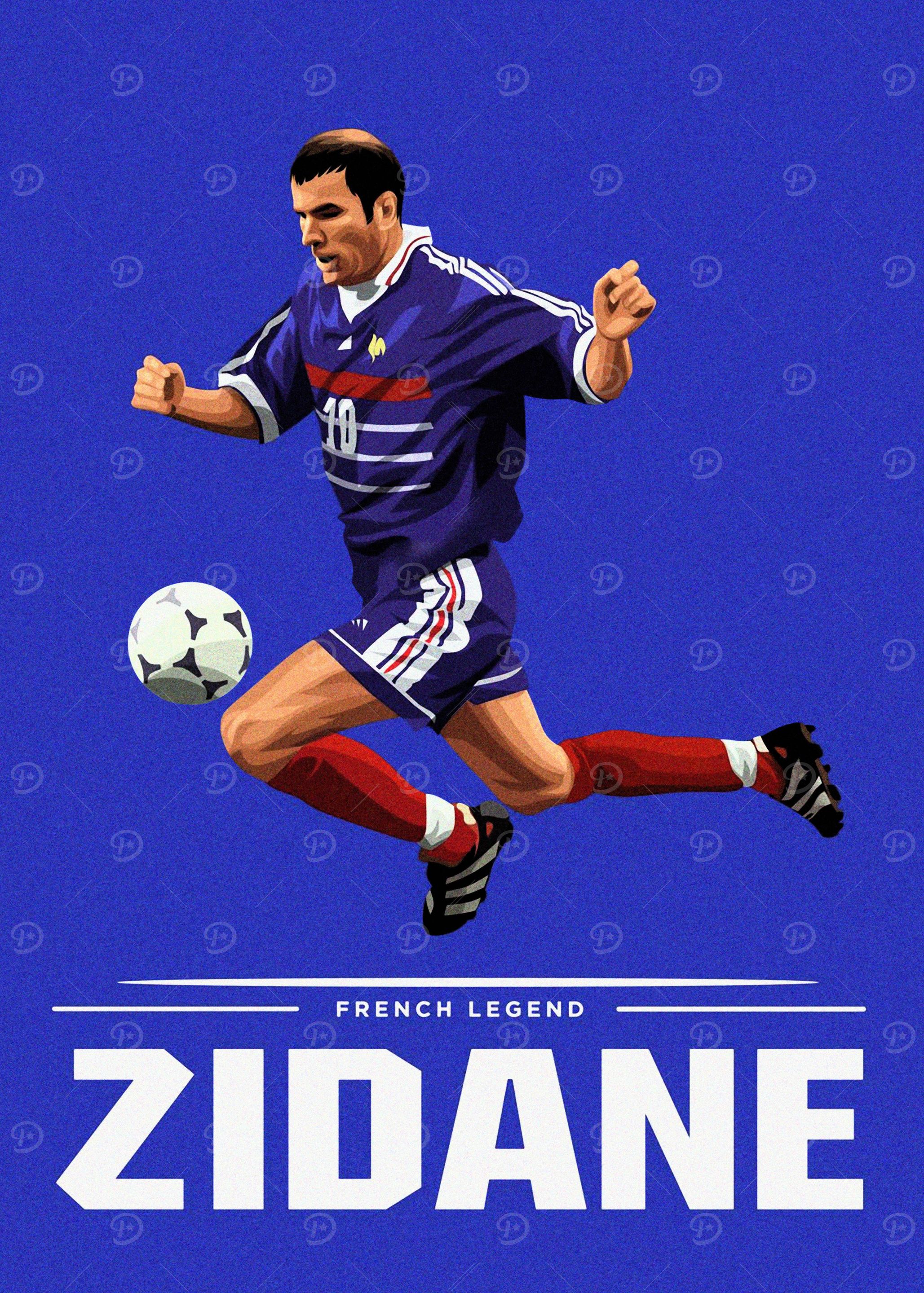 'Zinedine Zidane' Poster, picture, metal print, paint by Happy Hippo ...