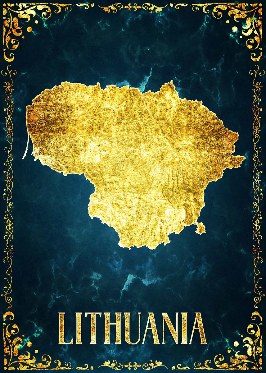 'Lithuania ' Poster, picture, metal print, paint by SplashDesign | Displate