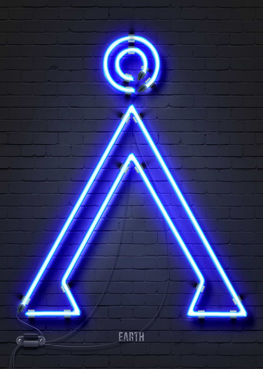 'Stargate neon sign' Poster, picture, metal print, paint by StuStu ...