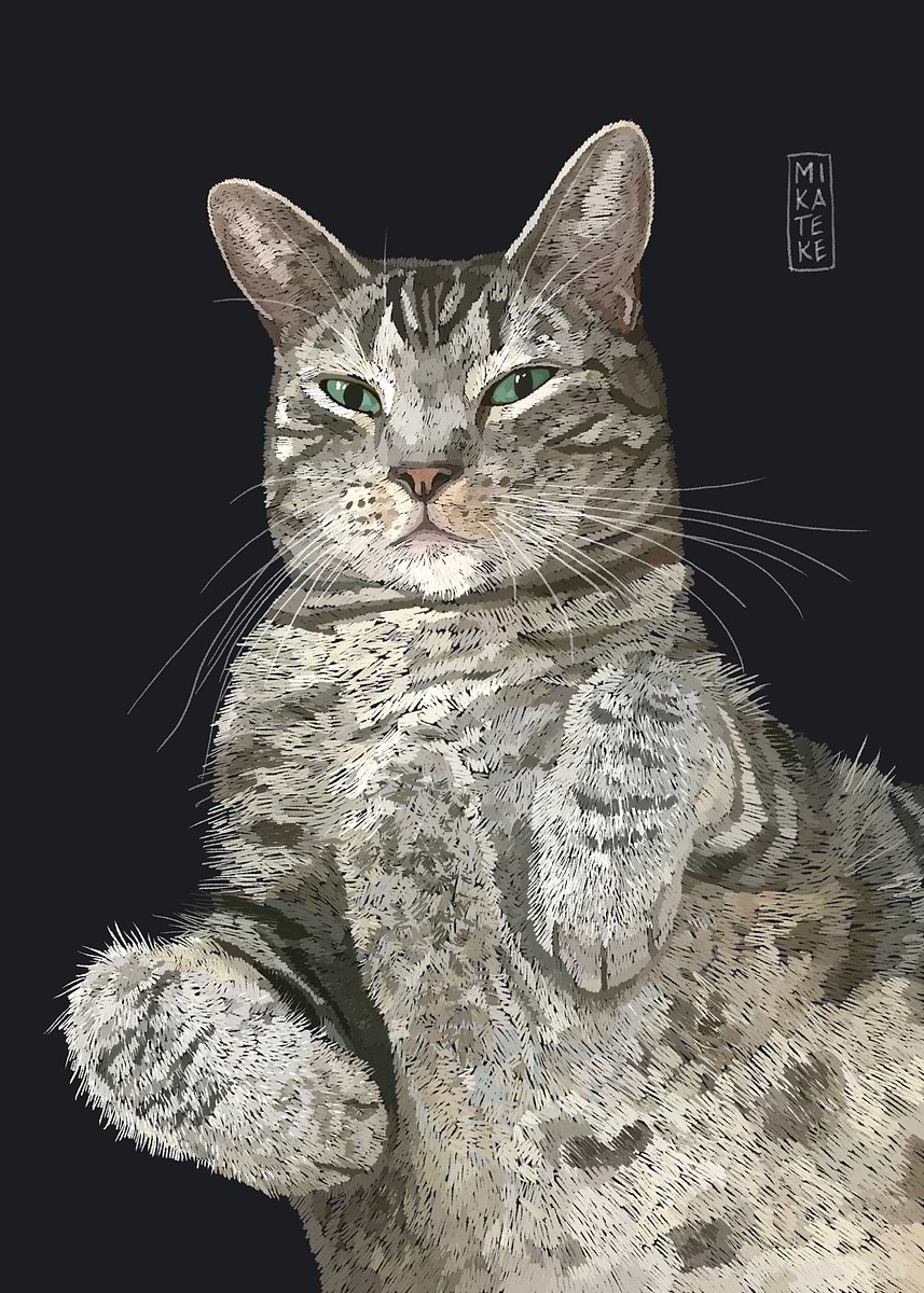'Lia the Cat' Poster, picture, metal print, paint by Kateryna ...