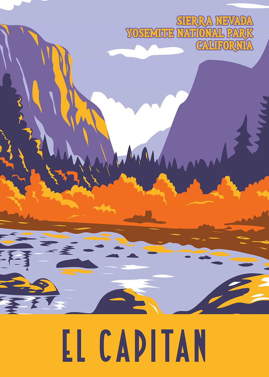 'El Capitan WPA' Poster, picture, metal print, paint by John Lucke ...