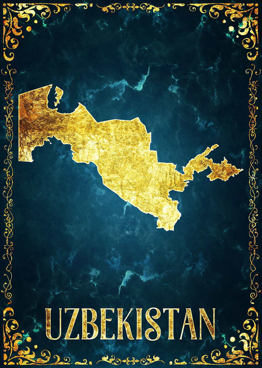 'uzbekistan' Poster, picture, metal print, paint by SplashDesign | Displate