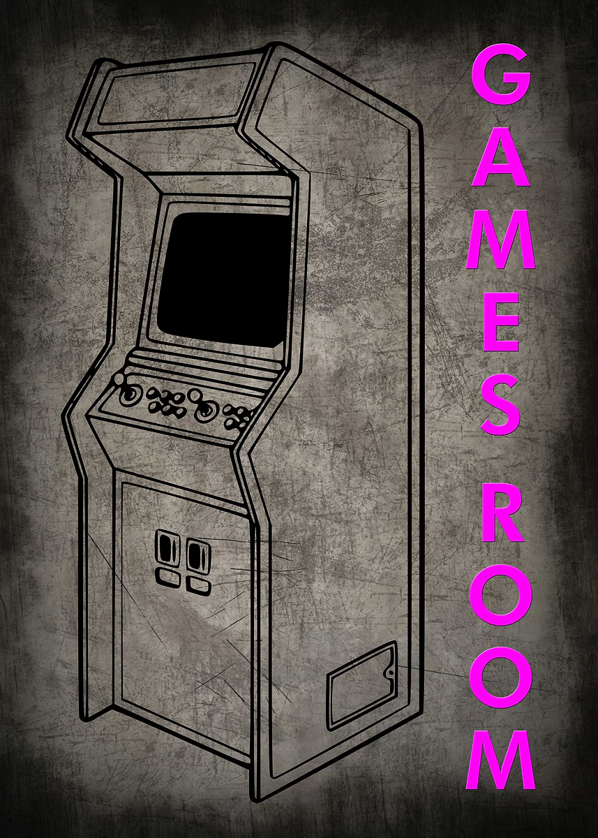 'GAMES ROOM PINK' Poster, picture, metal print, paint by Atomic Chinook ...