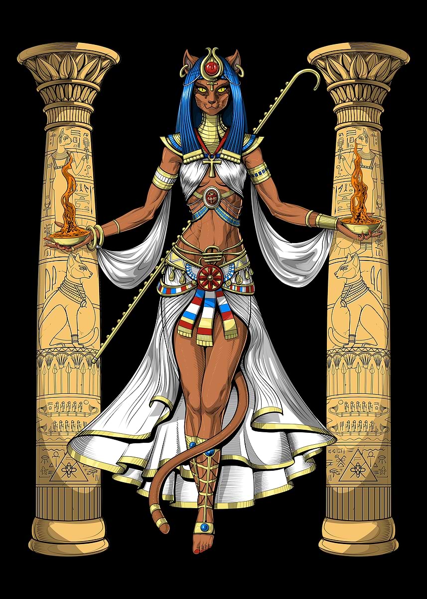 'Egyptian Goddess Bastet' Poster, picture, metal print, paint by ...