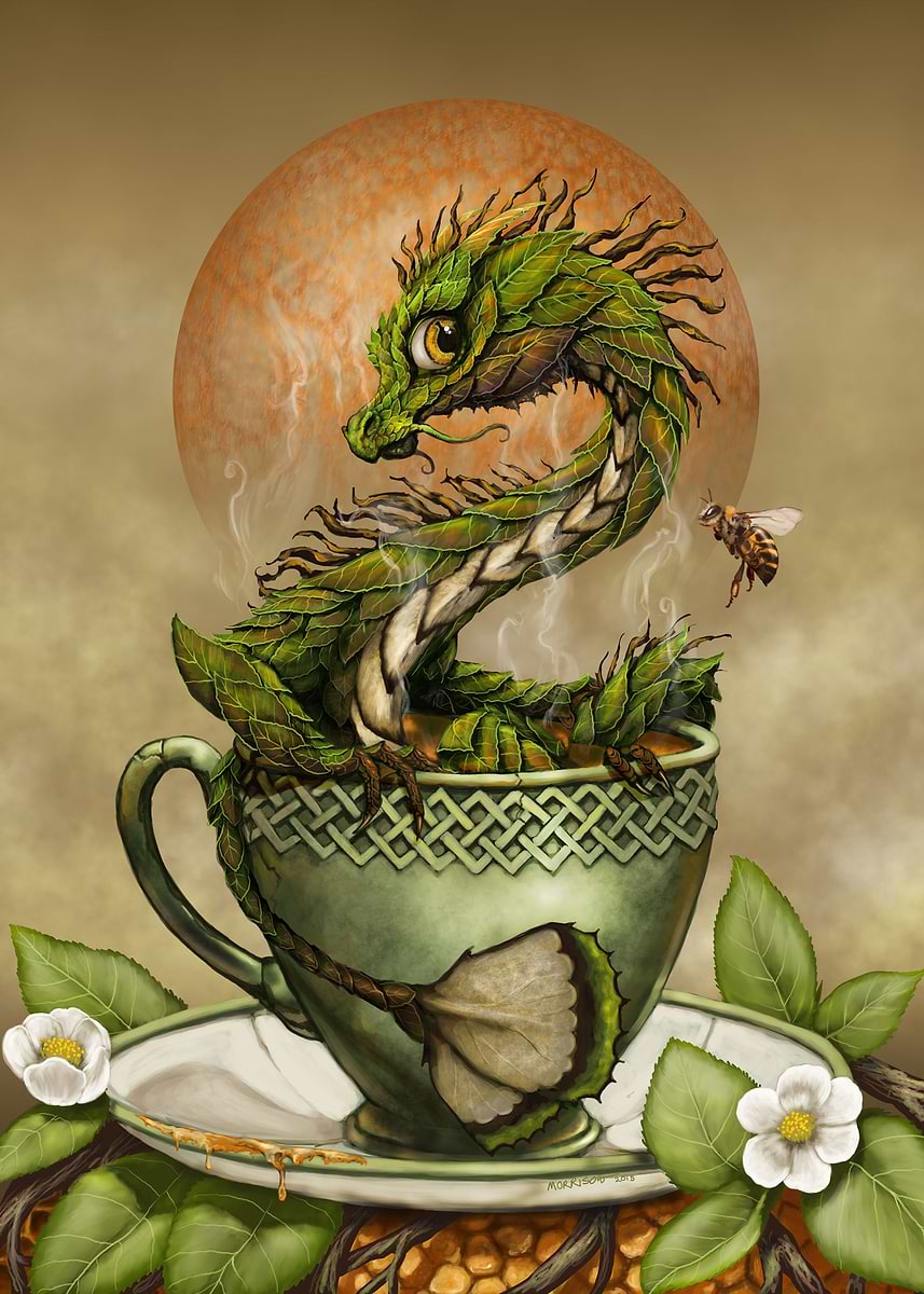 'Tea Dragon' Poster, picture, metal print, paint by Stanley Morrison ...