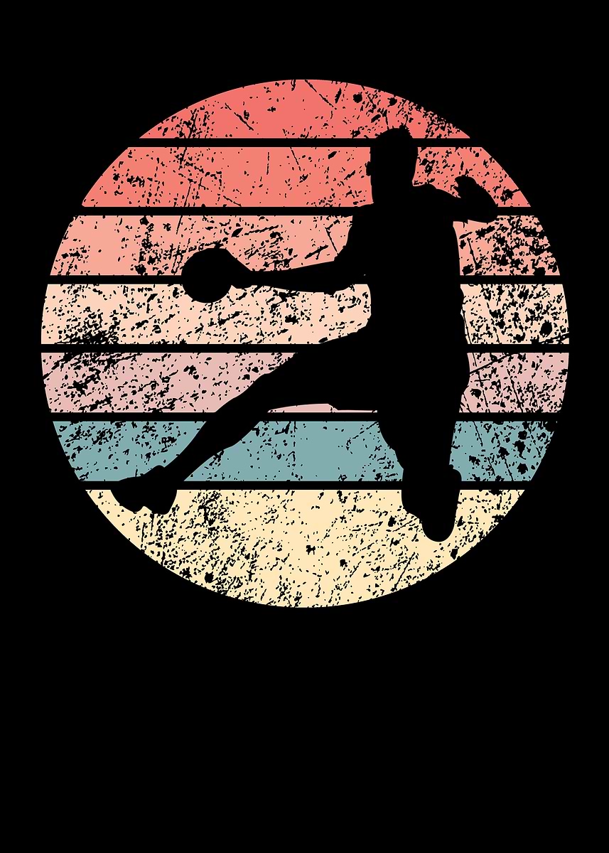 'Handball Player Retro' Poster, picture, metal print, paint by Shiva121 ...