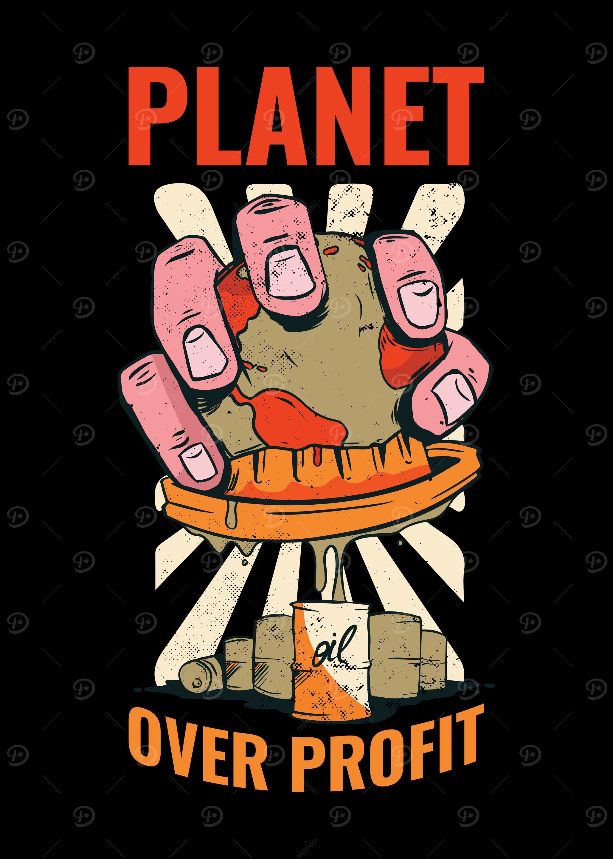 'Planet Over Profit' Poster, picture, metal print, paint by CatRobot ...