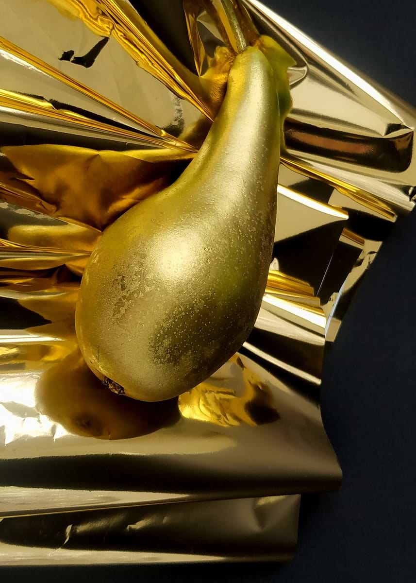 'Gold pear' Poster, picture, metal print, paint by Larisa Siverina ...